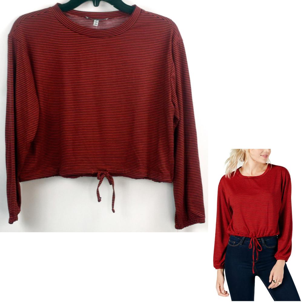 Crave Fame Almost Famous Juniors Pinstripe Drawstring Top Ch Color ...