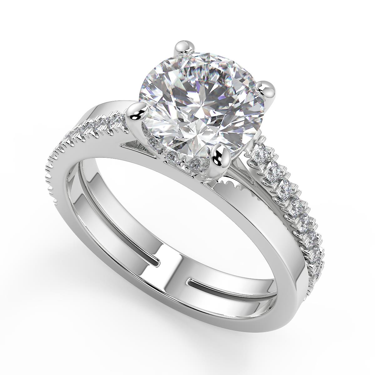 1.75 Ct Round Cut Promise Pave Diamond Engagement Ring VVS1 D Treated ...