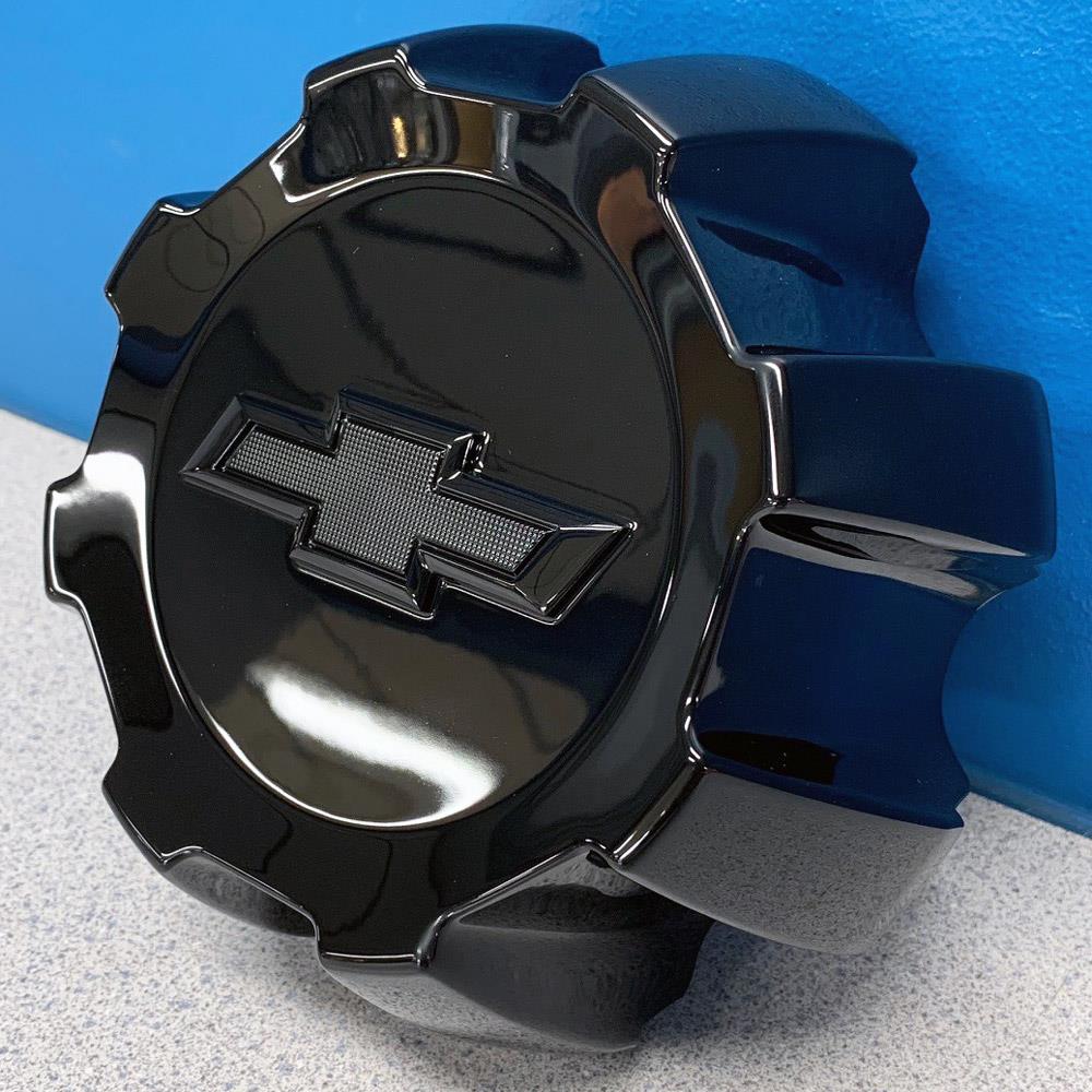 ONE 2015-2019 Chevy Silverado LTZ 2500 3500 4x4 8 Lug Black Center Cap ...