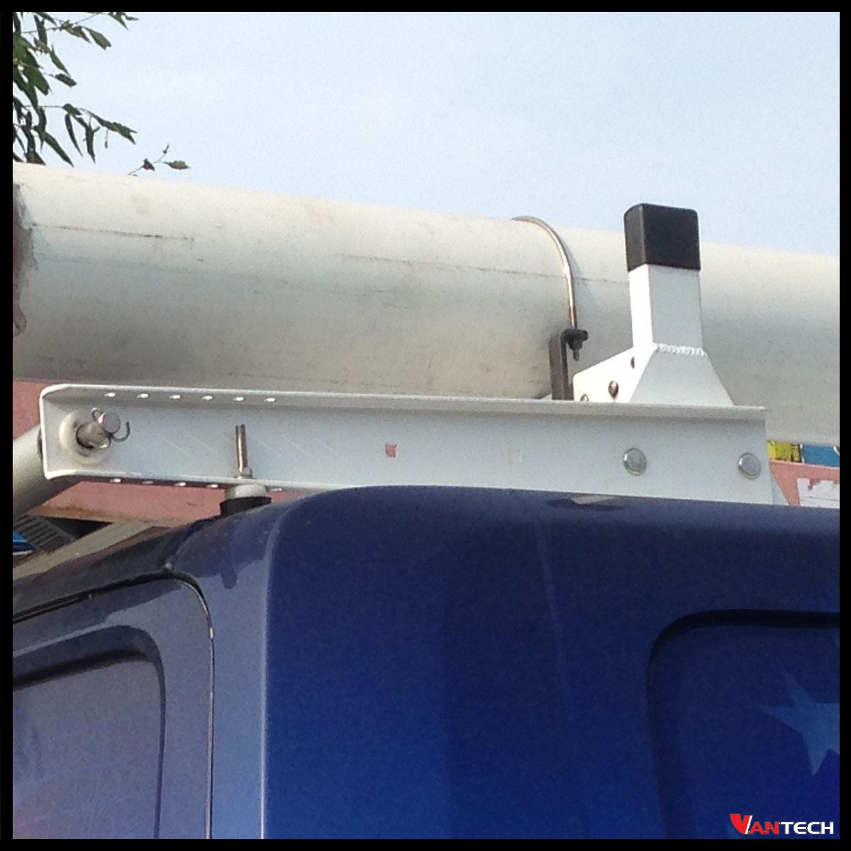 Vantech 3 Bar White STEEL Ladder Roof Rack System w/ROLLER FORD Transit ...