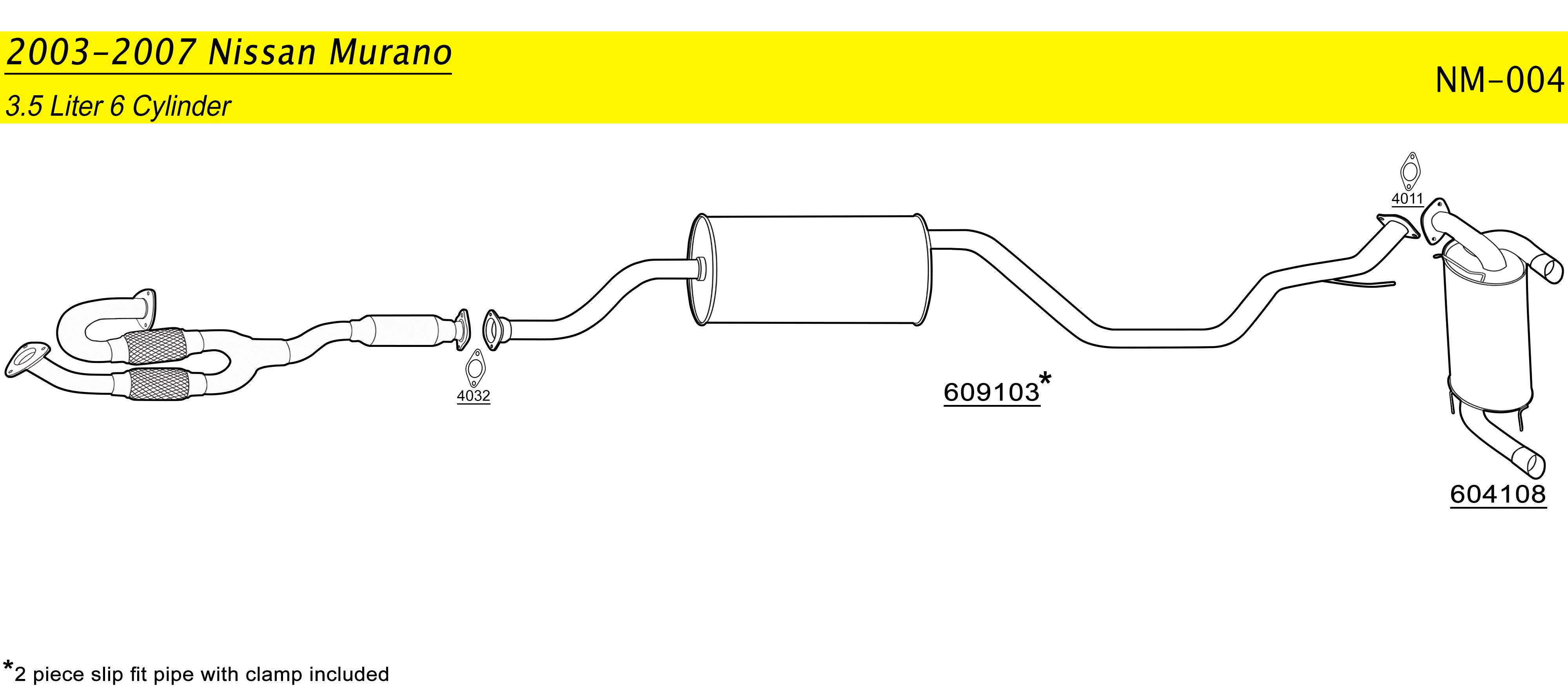 Stainless Steel Exhaust Muffler Tail Pipe fits: 2003 -2007 Nissan Murano | eBay