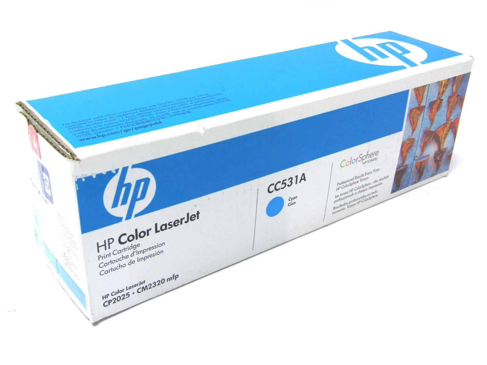 New HP CC531A Cyan ColorSphere Toner Cartridge for LASERJET CP2025 ...
