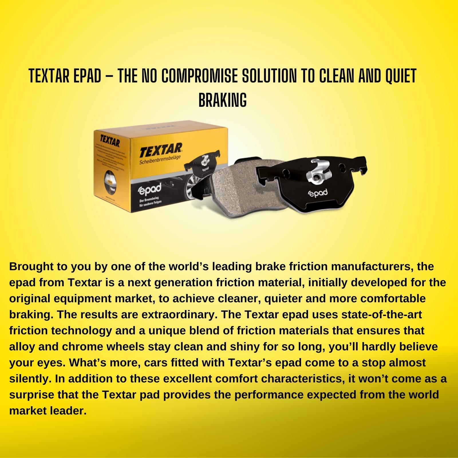 Mini Cooper R52 Front Brake Pad Set Textar Epad Ceramic 34116770332 for ...