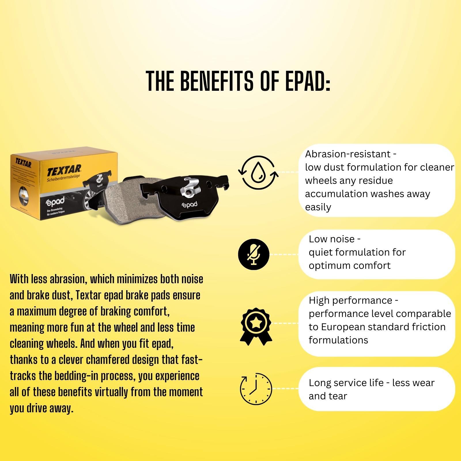 Mini Cooper R52 Front Brake Pad Set Textar Epad Ceramic 34116770332 for ...