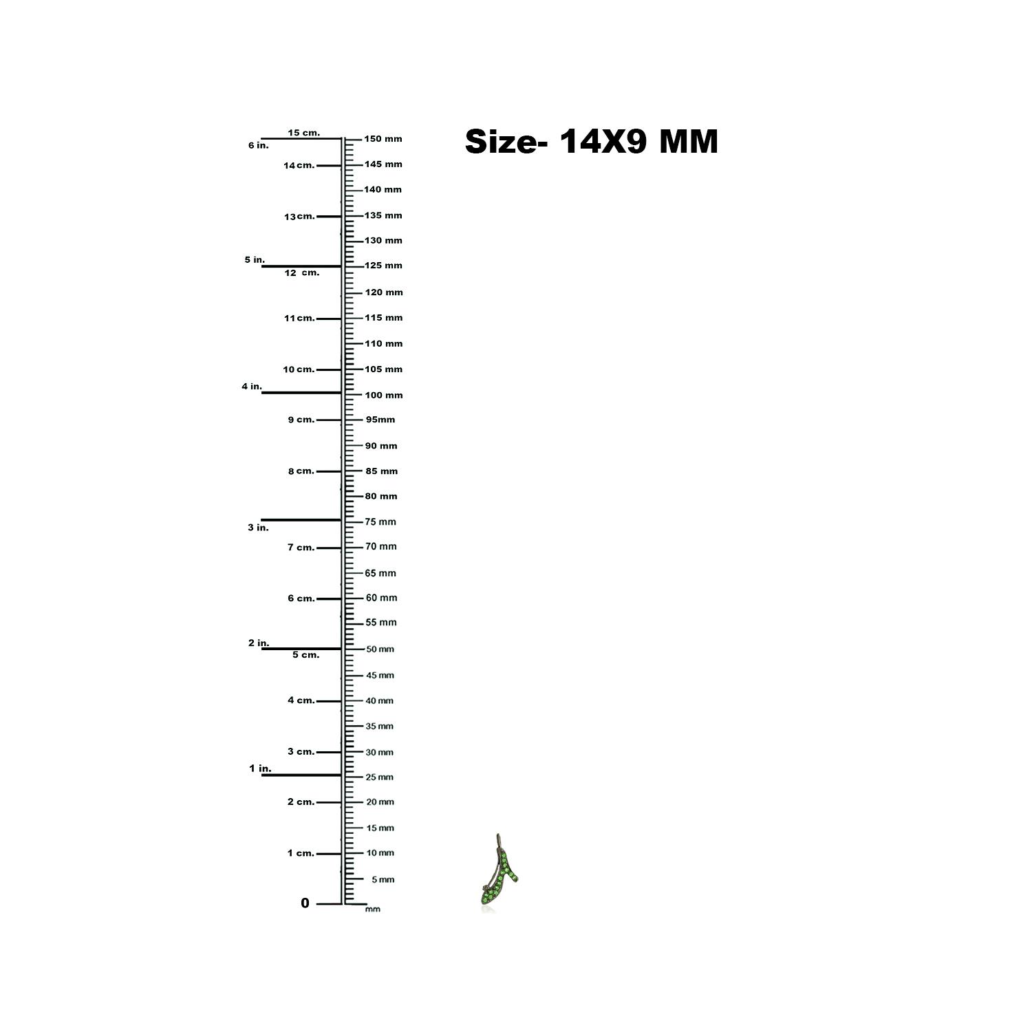 Diamond Tsavorite Designer Charms Silver Jewelry Size 14X9 MM | eBay