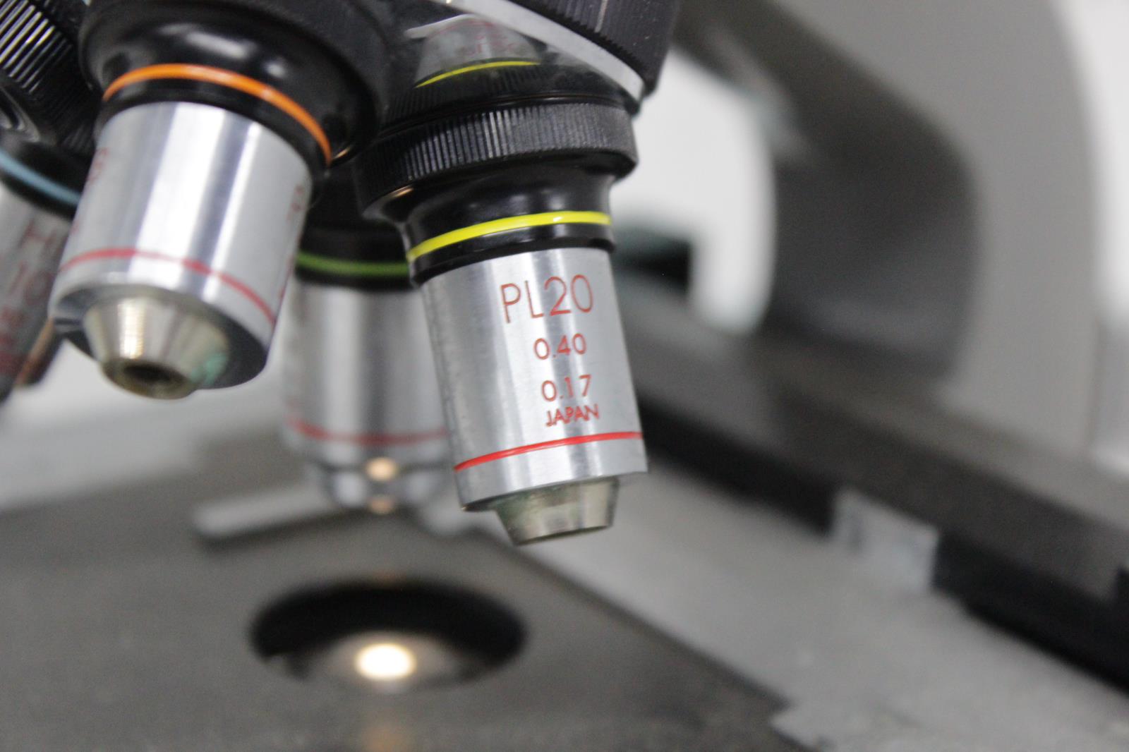 Olympus Tokyo Japan Grey Binocular Illuminated Microscope w/ 4 ...