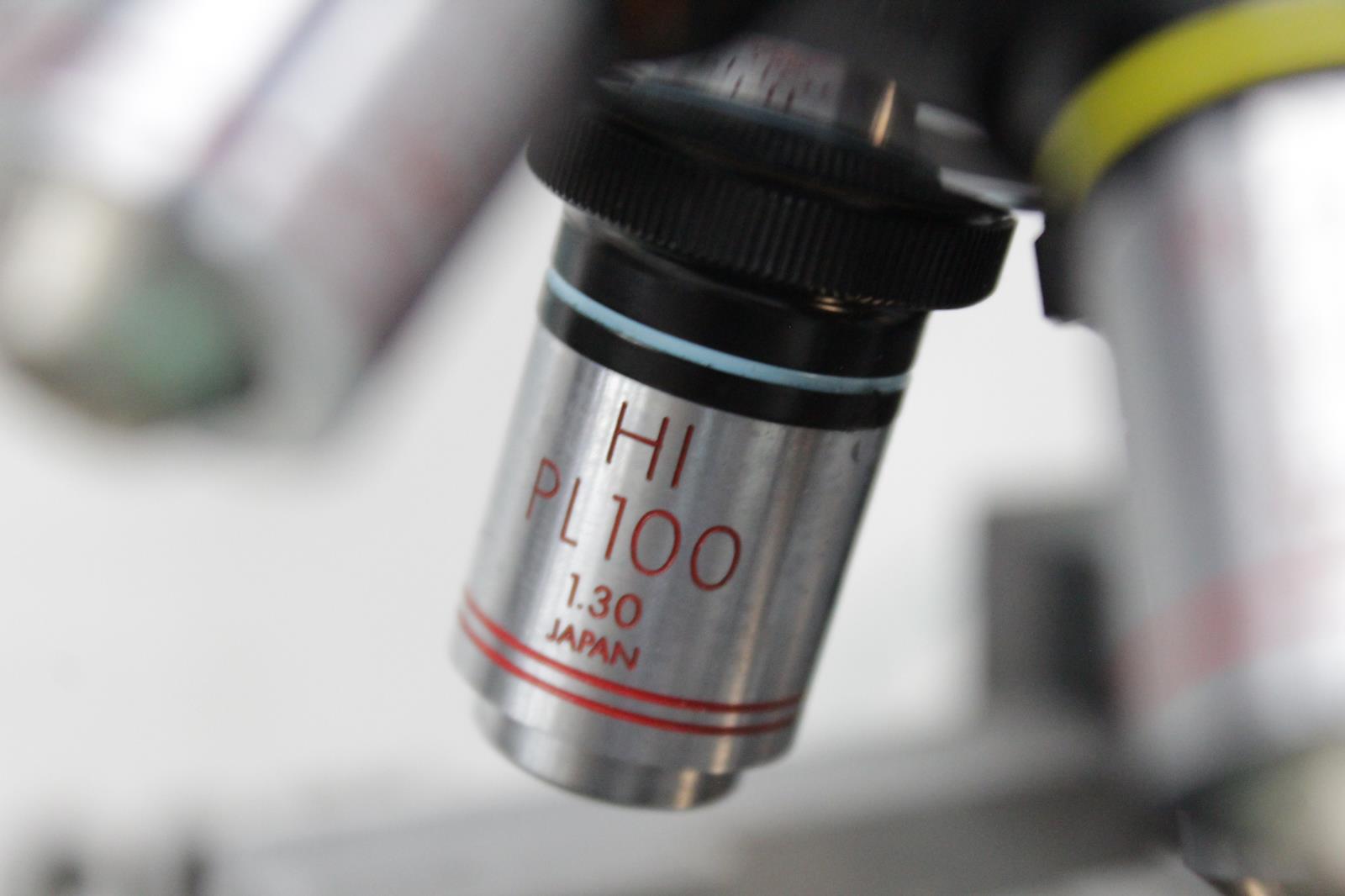 Olympus Tokyo Japan Grey Binocular Illuminated Microscope w/ 4 ...