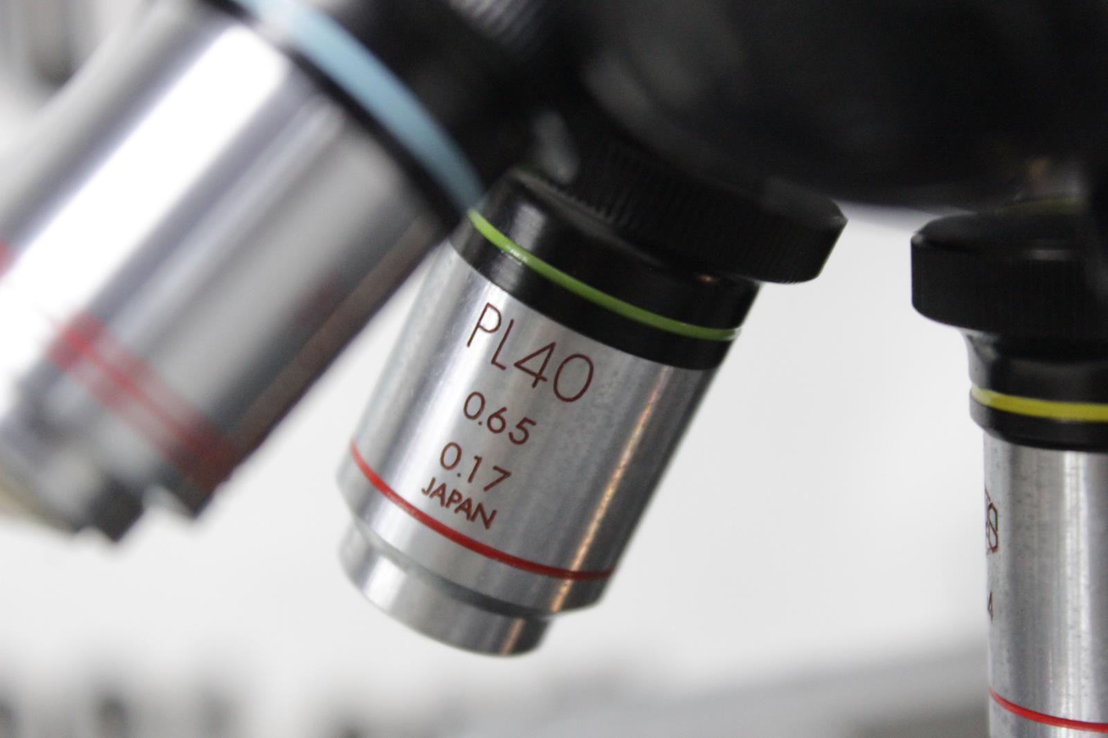 Olympus Tokyo Japan Grey Binocular Illuminated Microscope w/ 4 ...